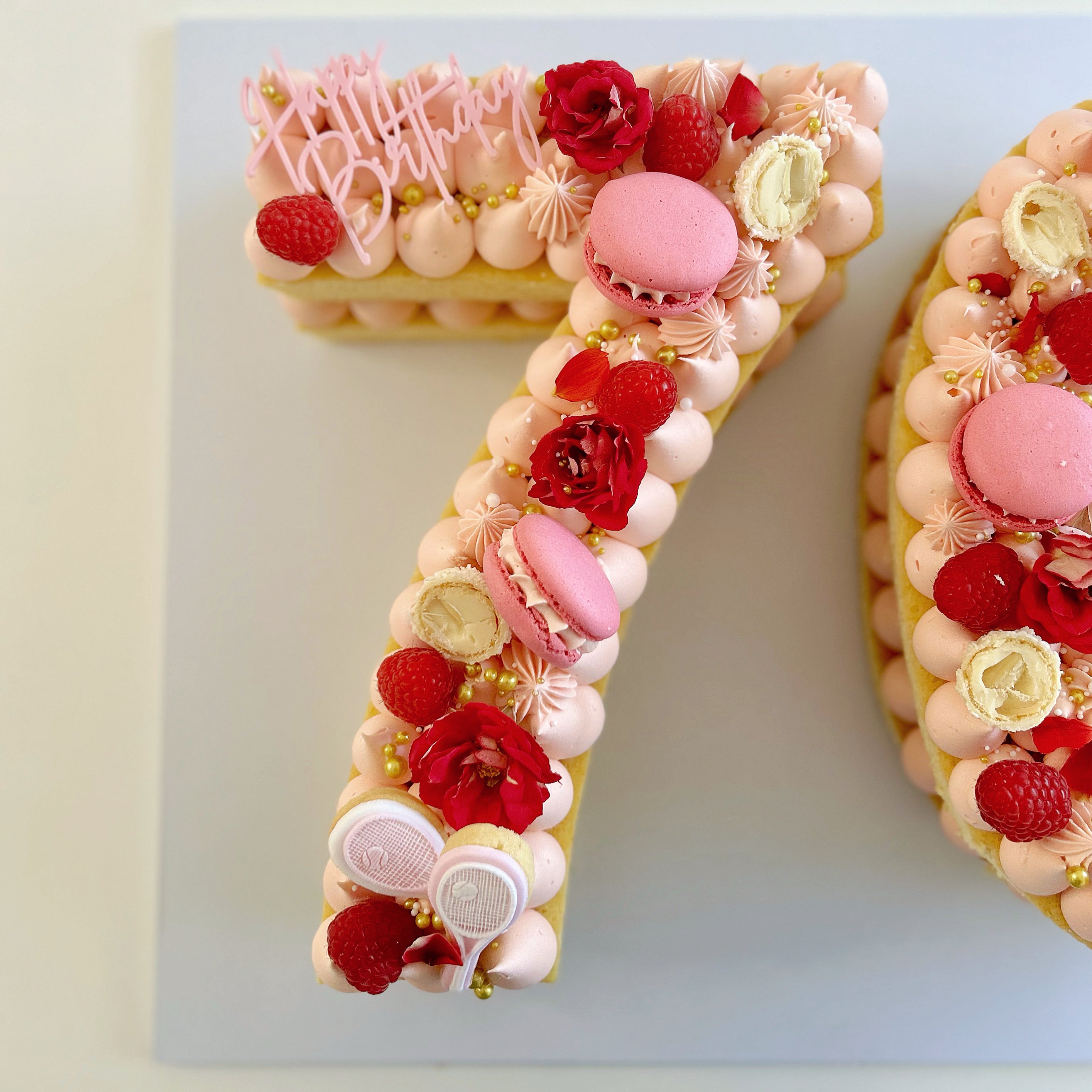 Double Digit Fruits + Florals Number / Letter Cake